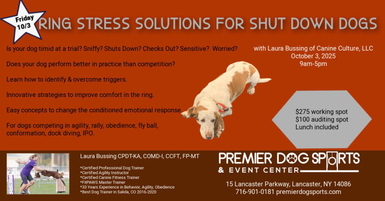 Laura Bussing Seminar in Lancaster, NY | Premier Dog Sports & Event Center